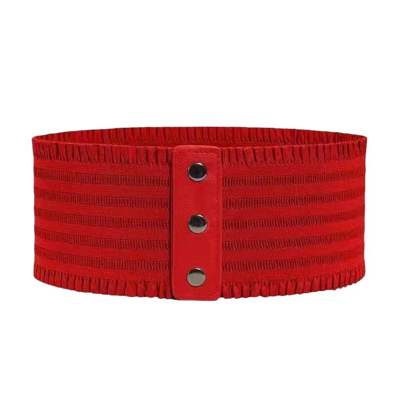 Women's Wide Belt Stretchy Dress Belts Elastic Snap-Button Corset Belts ...