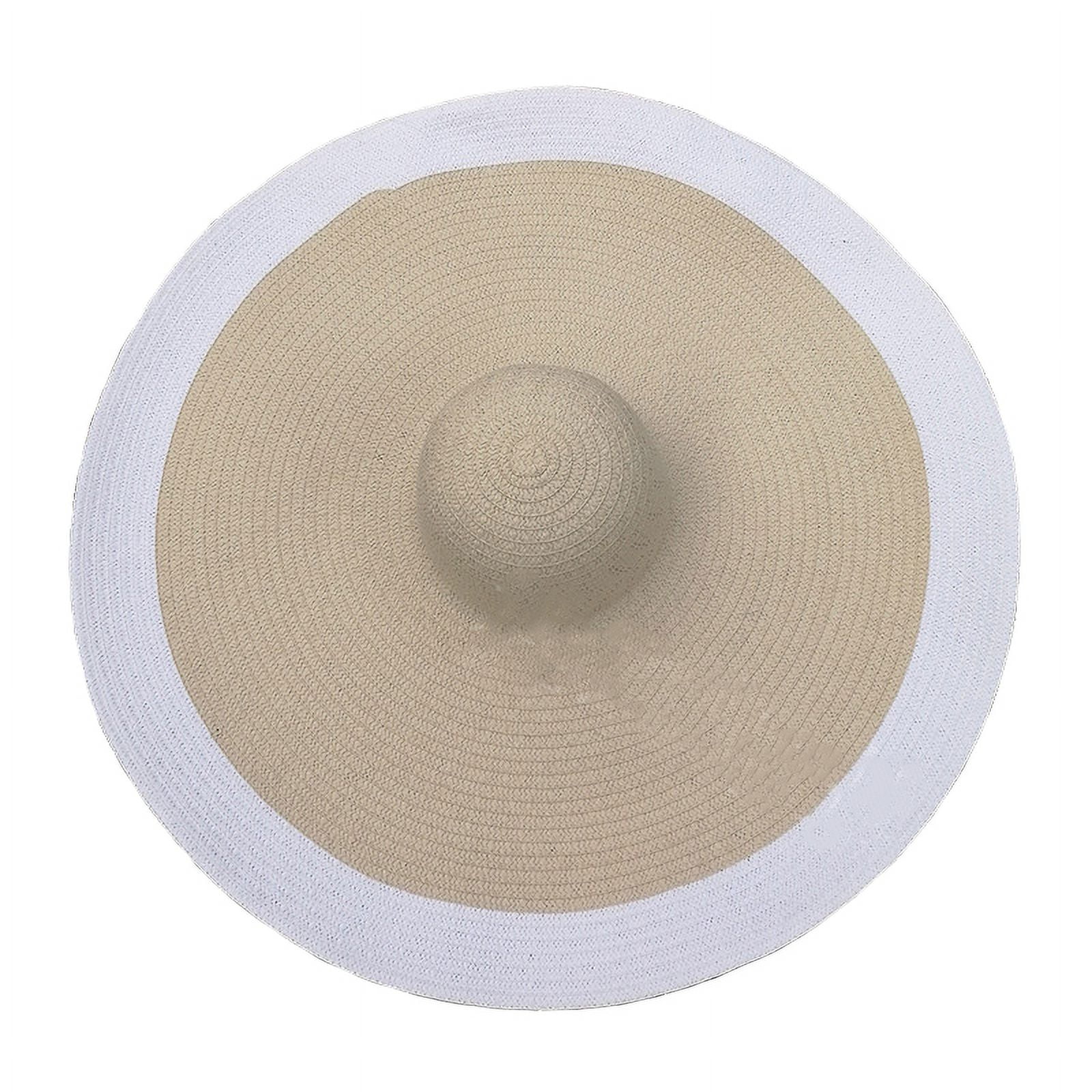 Women's Wide Brim Straw Hat Floppy Foldable Roll Up Cap Beach Sun Hat ...