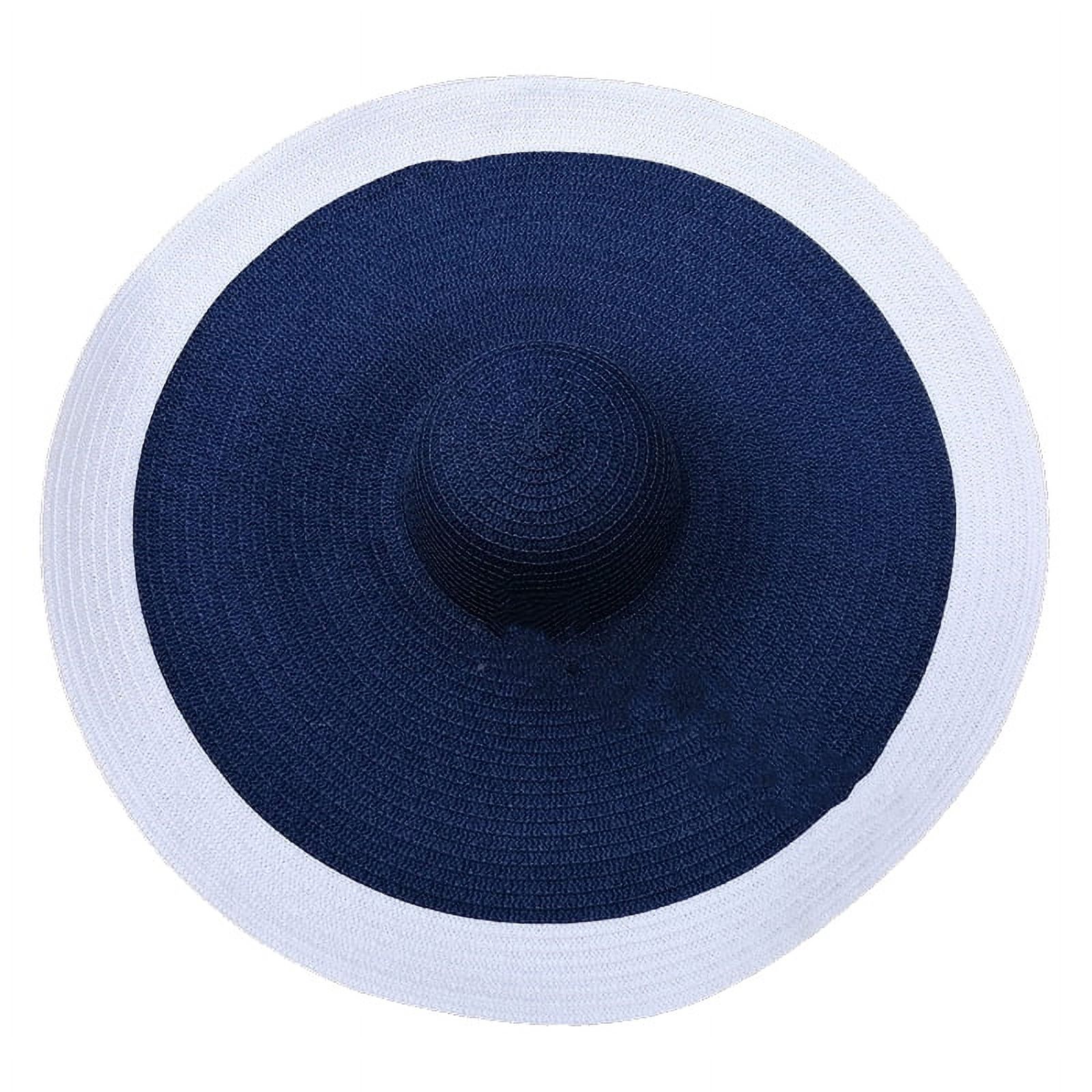Women's Wide Brim Straw Hat Floppy Foldable Roll Up Cap Beach Sun Hat ...