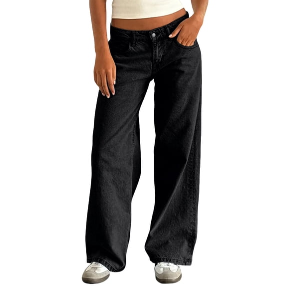 Women's Wide Leg Jeans Straight Leg Pants Loose Jeans Casual Sweatpants ...