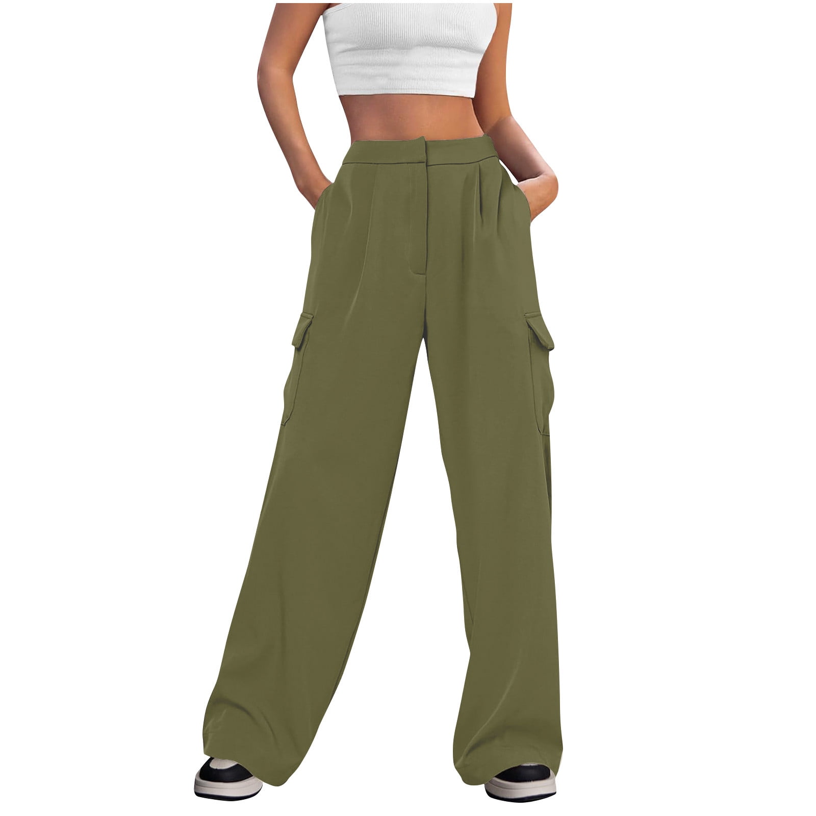 Women's Wide Leg Suit Pants - Ultra-Comfy Casual & Office Chic (True ...