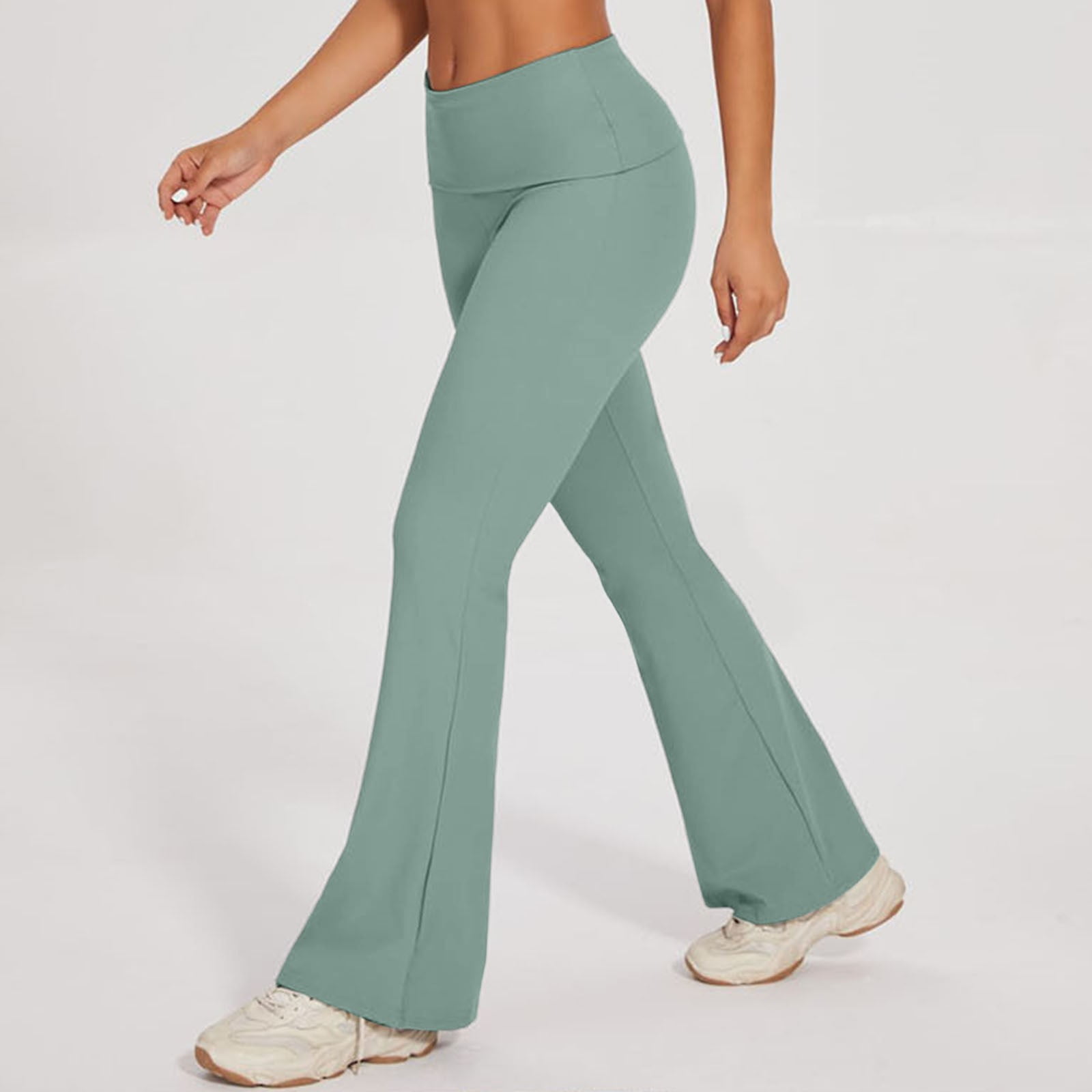 Women's Wide Leg Yoga Pants Bootcut Workout Flare Leggings Trendy High ...
