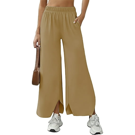 Women’s Wide Leg Yoga Pants Business Work Casual Dress Pants High Waist ...