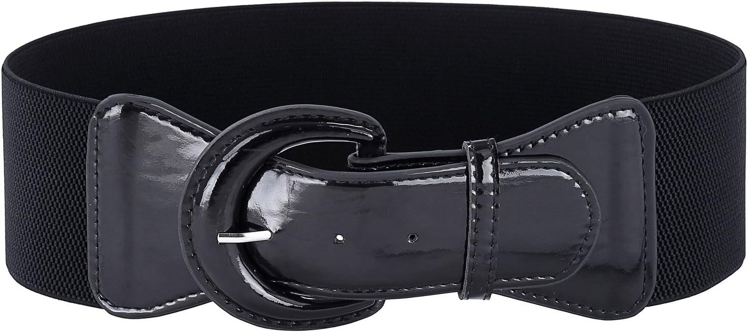 Women's Wide Stretchy Cinch Belt 3 Inch Vintage Chunky Buckle Belts S ...