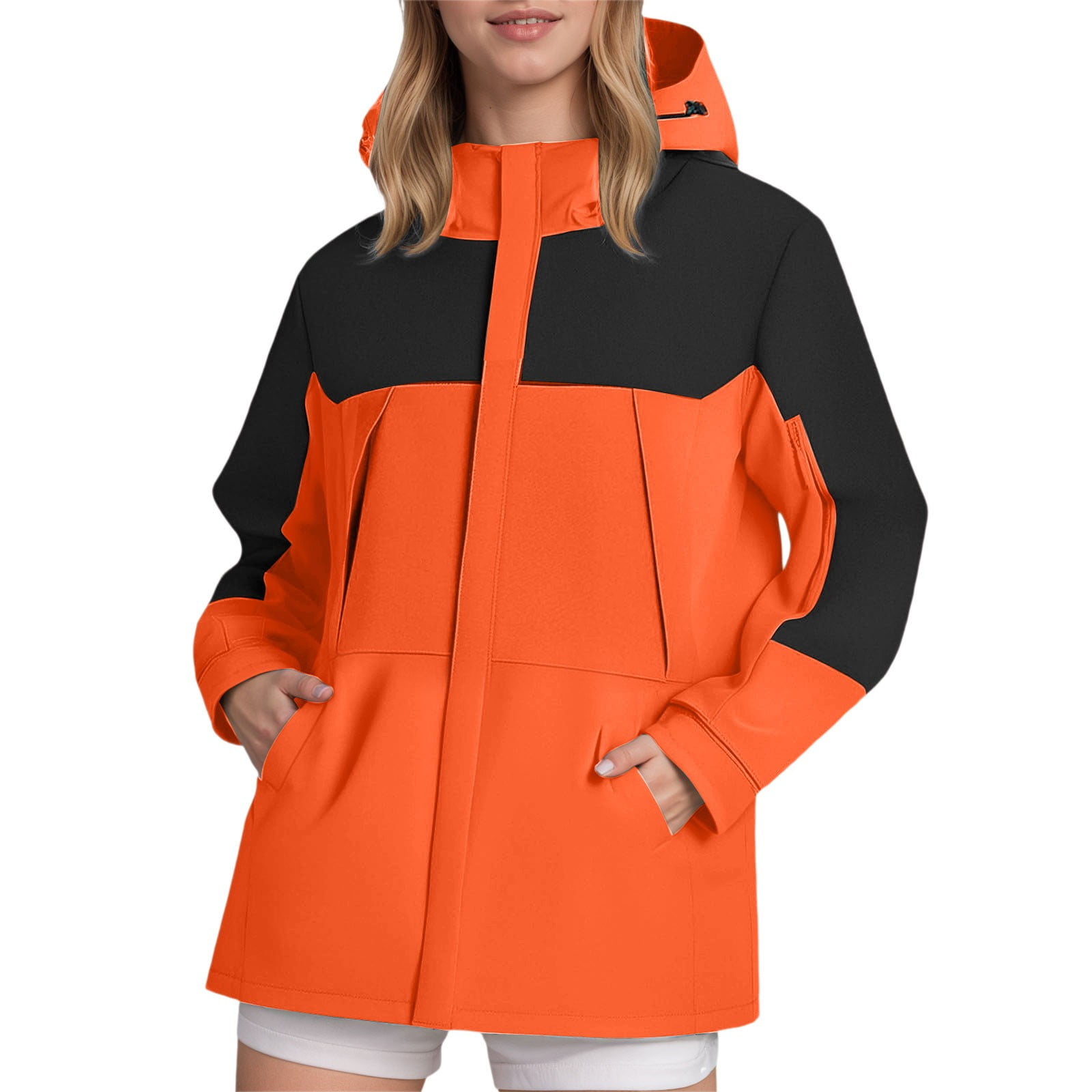 Women's Windbreaker Rain Jacket Lightweight Hooded Raincoat with ...