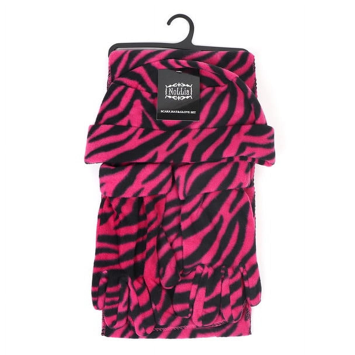 Women's Winter Fleece Winter Set-Polyester Fleece Hat, Gloves, and ...