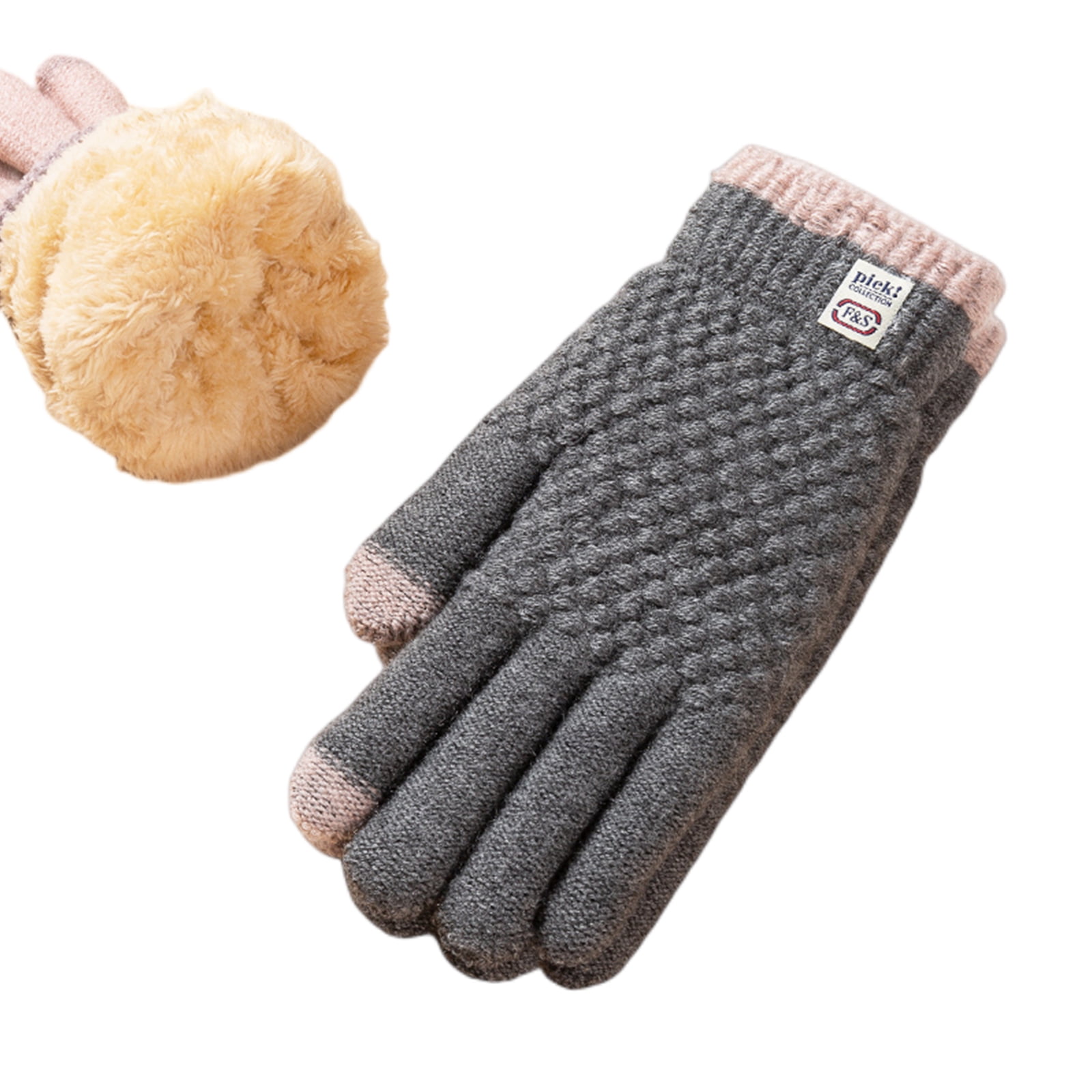 Blueereen Women's Touchscreen Winter Gloves, Warm Fleece Lined, 2-Finger Functionality - Walmart.com