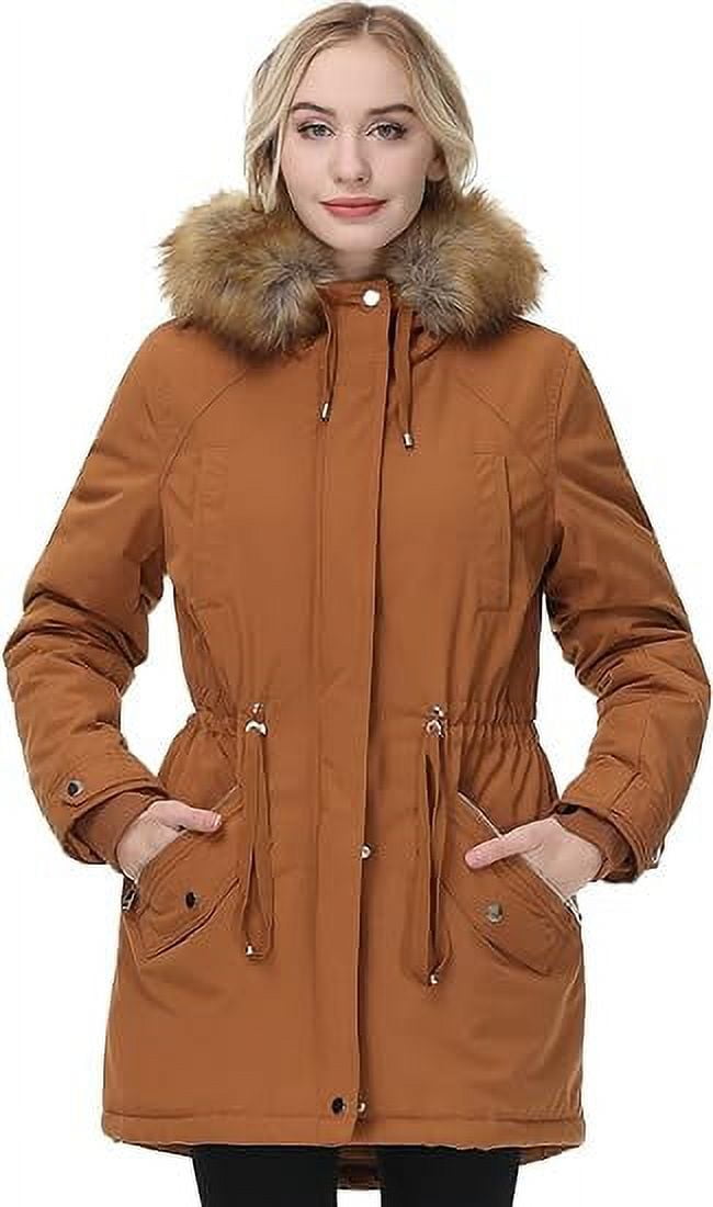 Women's Winter Hooded Parka Coat Warm Fleece Lined Jacket Thickened ...