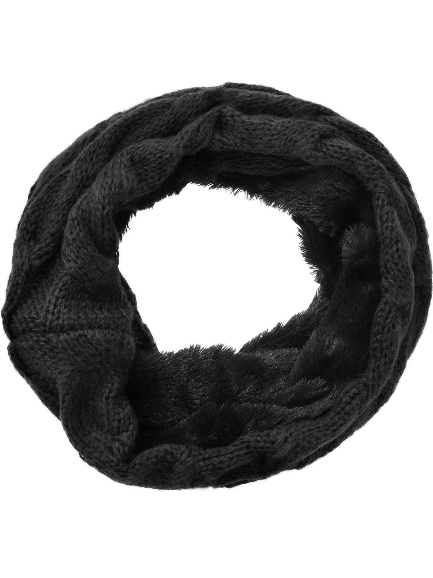Women's Winter Knit Neck Warmers Fuzzy Cowl Snood Infinity Scarves ...