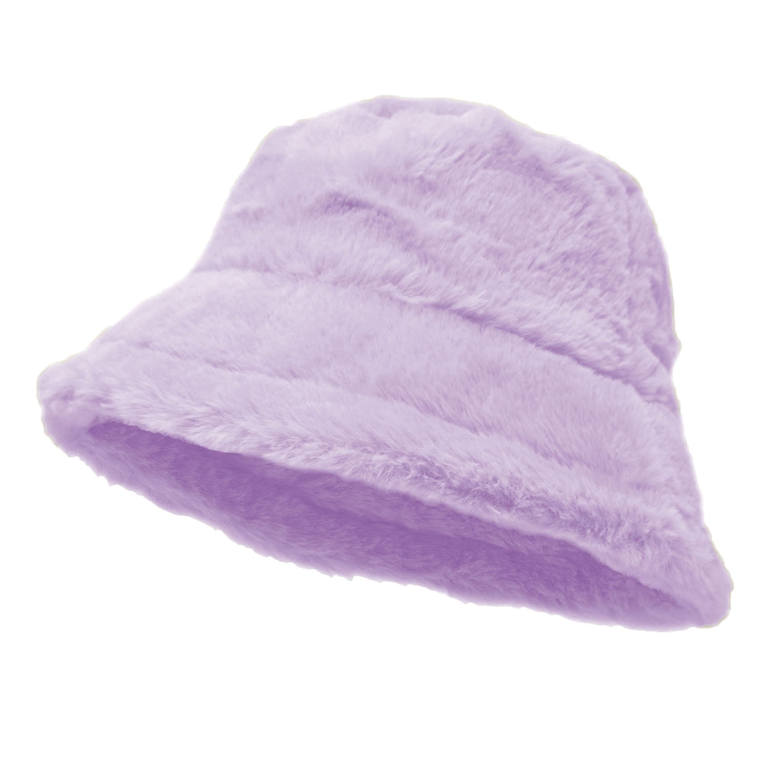 Women's Winter Plush Fluffy Bucket Hat Warm Faux Fur Lining Cozy Wide ...
