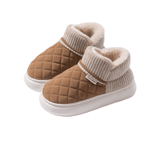 Women’s Winter Plush Lined Warm Cotton Slippers, Thick Platform Non ...
