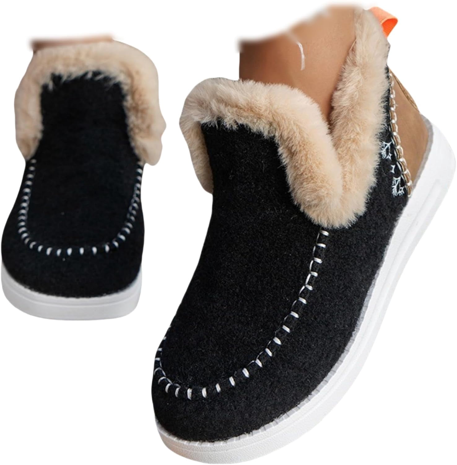 Women's Winter Snow Boots - Warm Anti-Slip Flat Boots for Casual ...