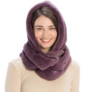 Jessica McClintock Double Face Polar Fleece Wrap with Faux Fur Trim and ...