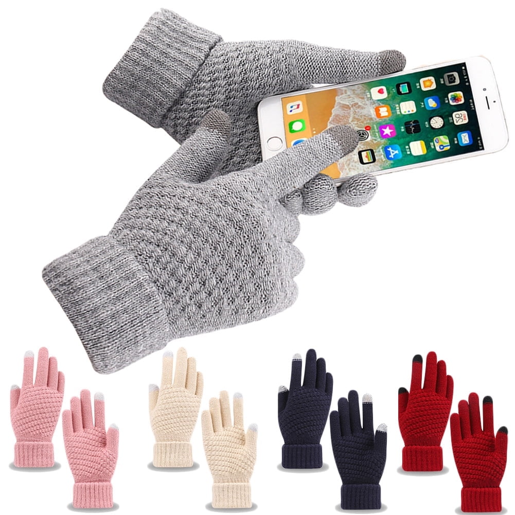 "Vorkoi Women's Winter Touch Screen Gloves, Warm Fleece Lined, Knitted ...
