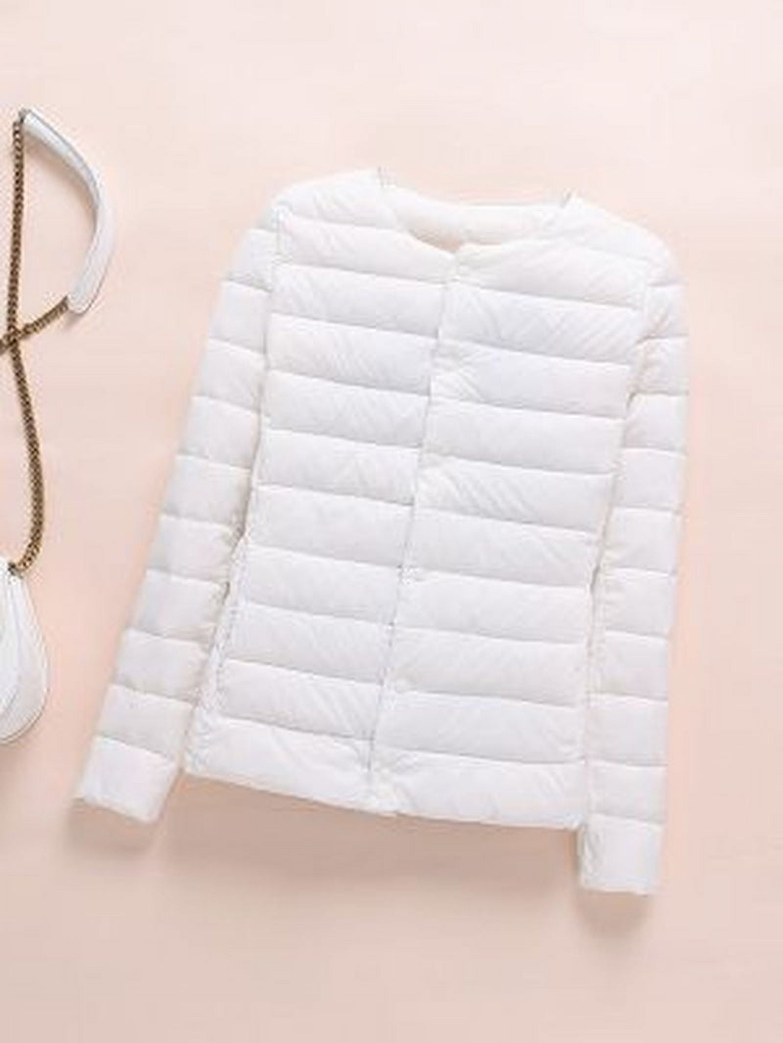 Women's Winter Ultralight & Collarless Duck Down Padded O-Neck Puffer ...