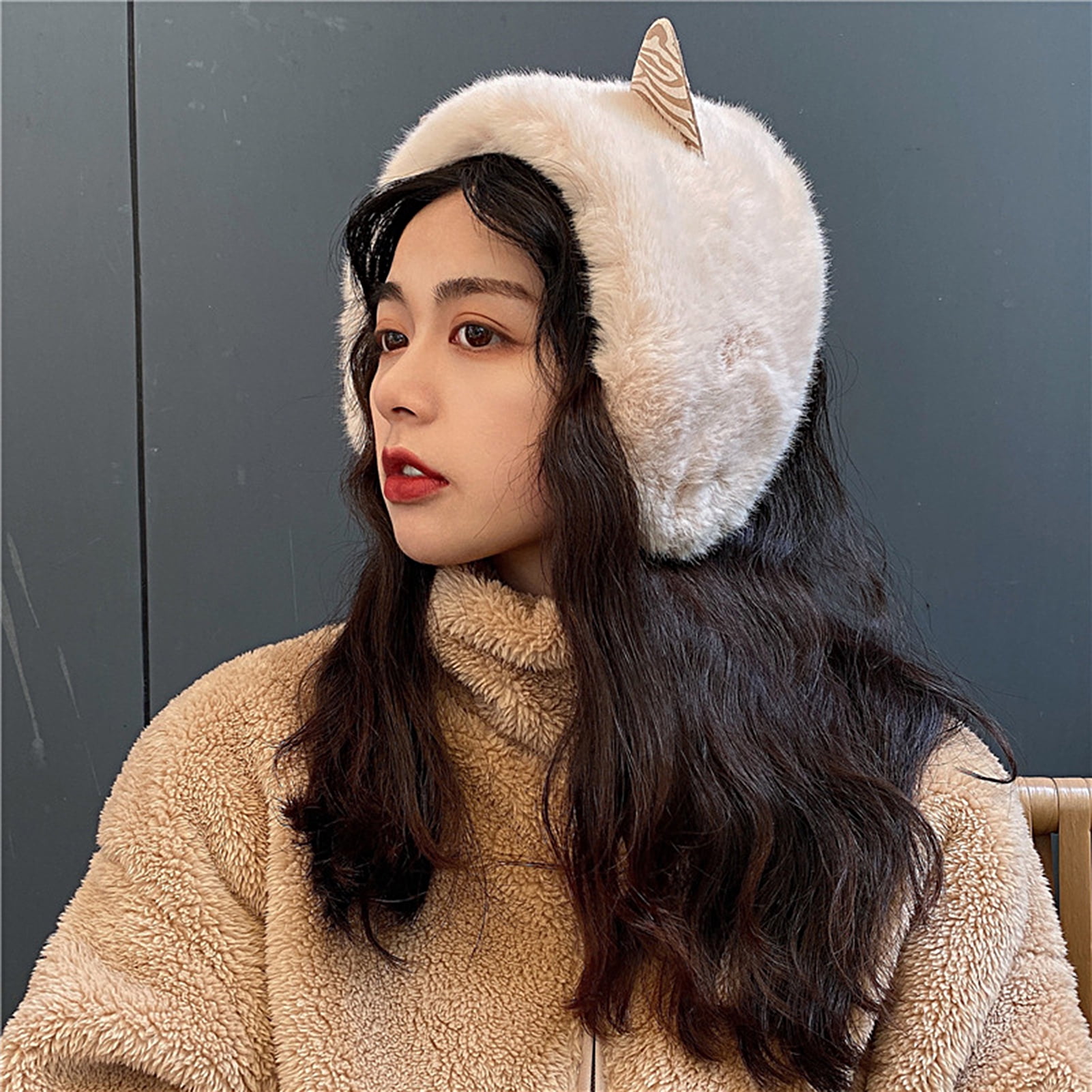 Women's Winter Warm Cat Ear Muffs Cute Catear Earmuff For Girls Fluffy ...