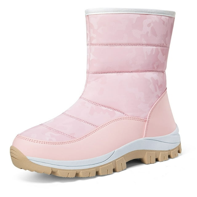 Women's Winter Waterproof Slip Resistant Snow Boots Warm Faux Fur Lined Mid-Calf Boots - Walmart.com