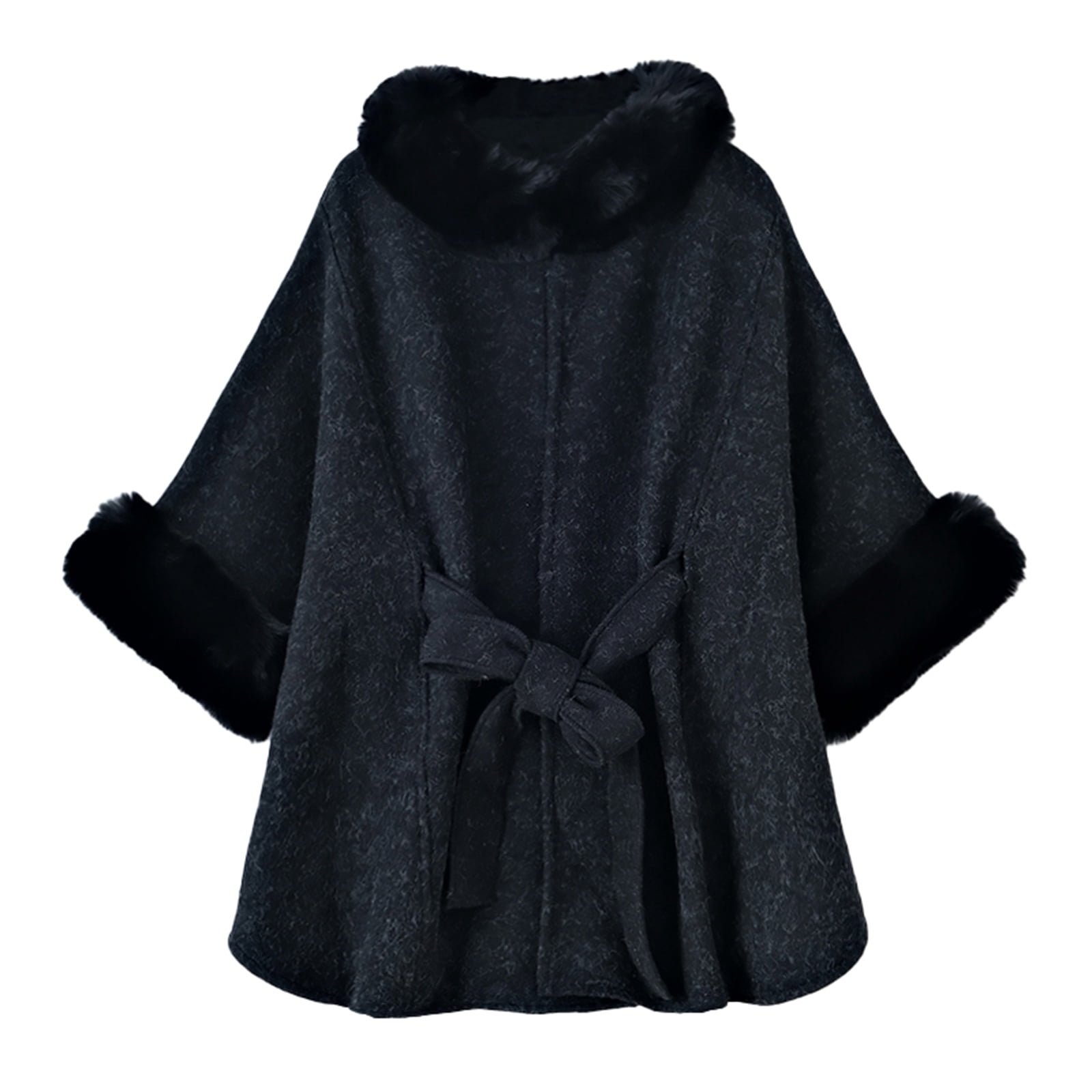 Women's Winter Wedding Faux Fur Wraps Shawls Cardigan Poncho Cape ...
