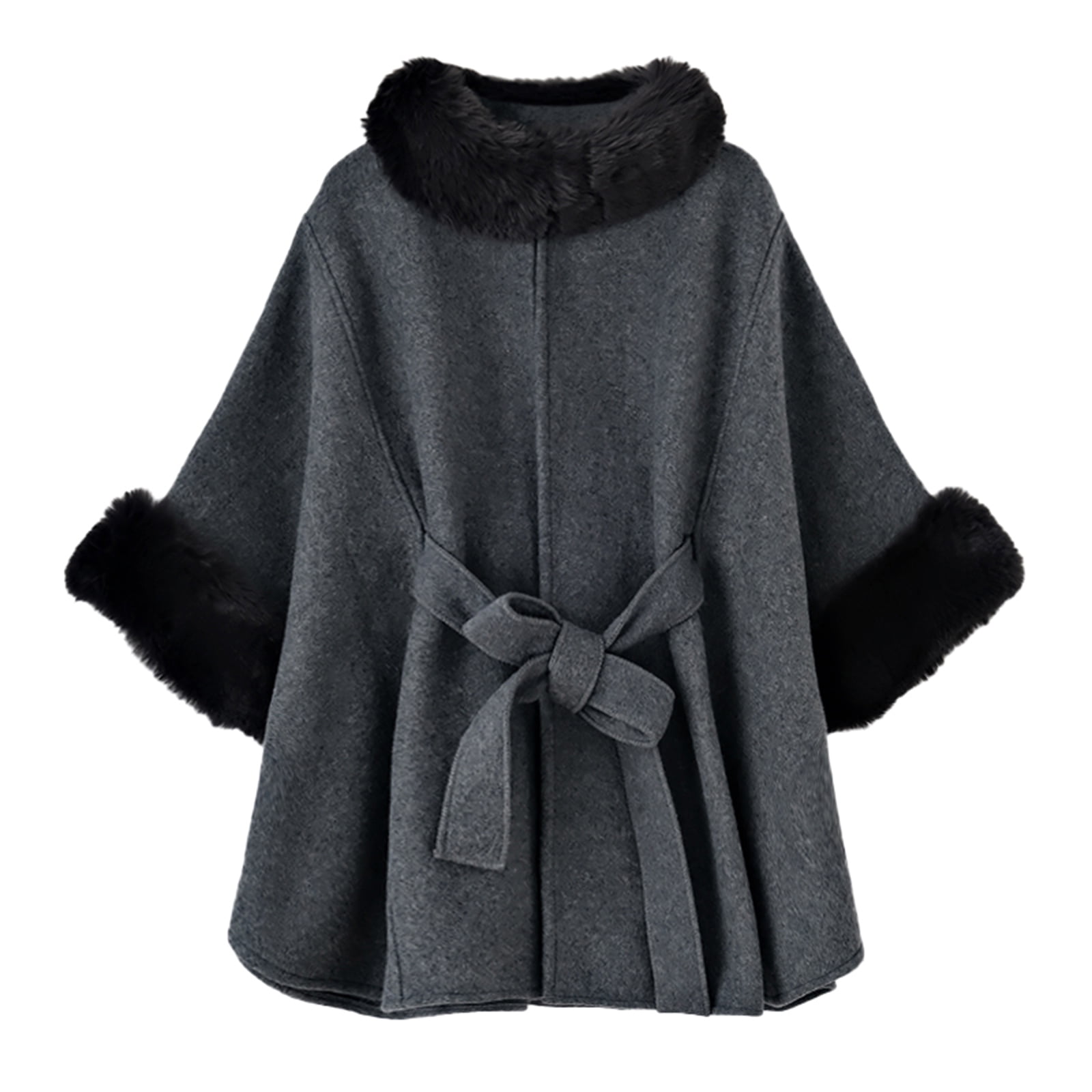 Women's Winter Wedding Faux Fur Wraps Shawls Cardigan Poncho Cape ...