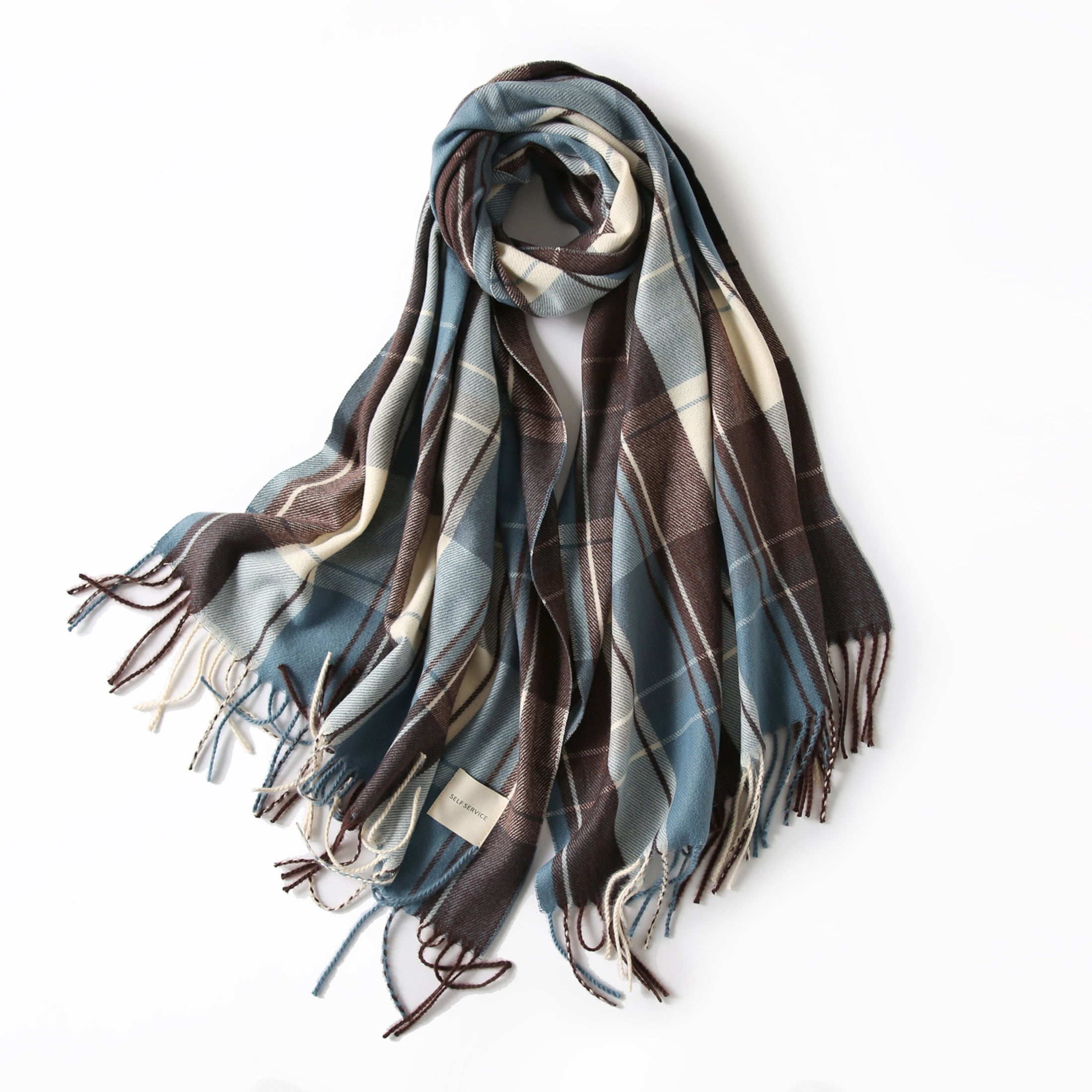 Winter Long Scarf Shawl for Women Big Warm Plaid Neck Scarves with Soft ...