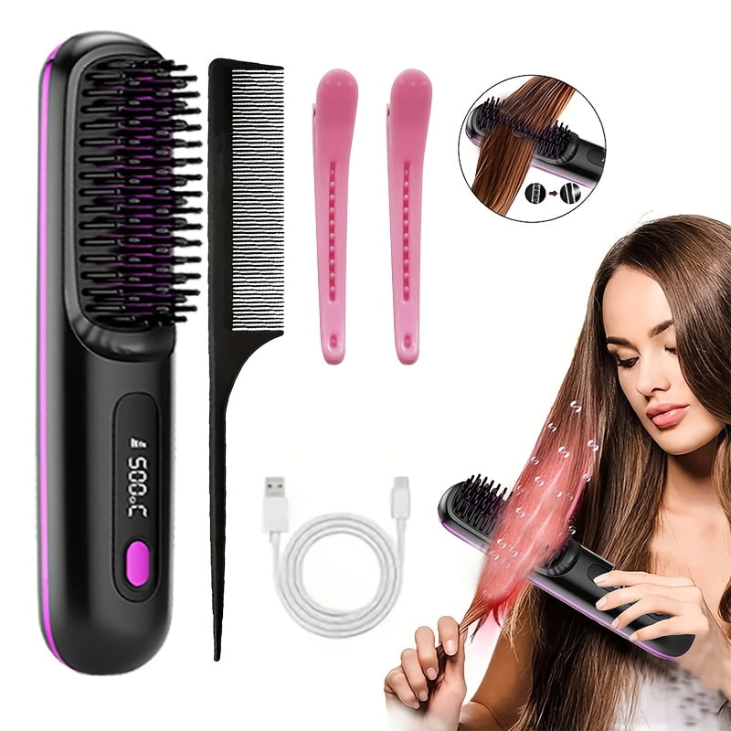 Women's Wireless Mini Straightener (Portable) - 3-Speed Adjustable Temp ...