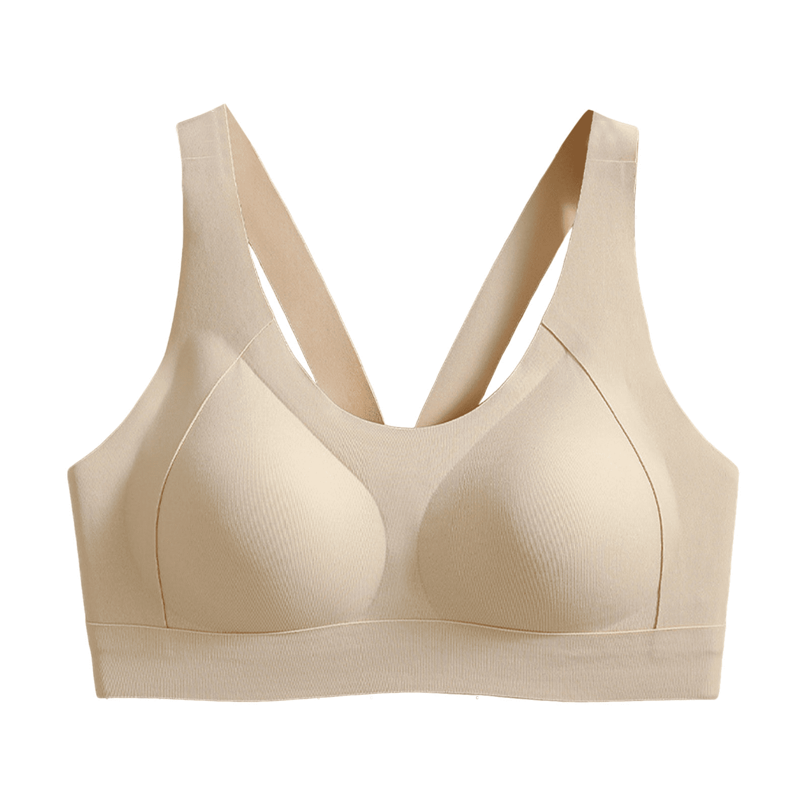 Women's Wireless Seamless Back-Smoothing Bra with Crossover Straps Lift ...