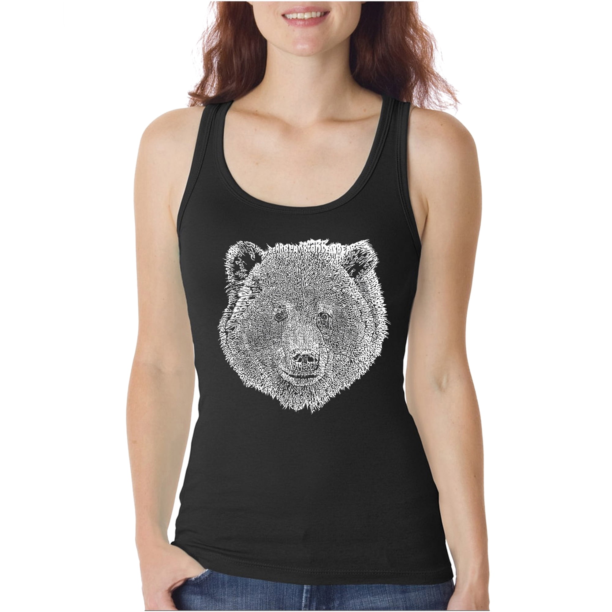 Women's Word Art Tank Top - Bear Face - Walmart.com