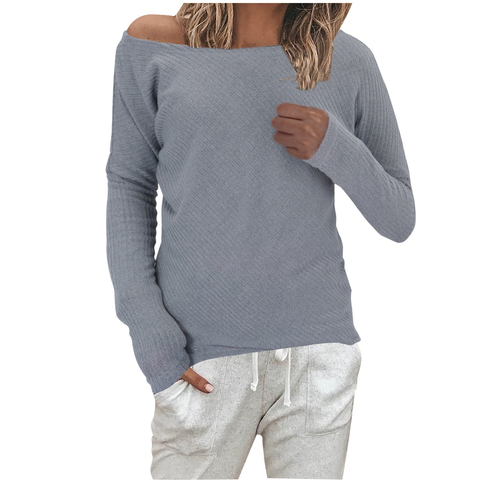 Women's Work Blouses Tops Long Solid One Sleeve Color Line Threaded ...