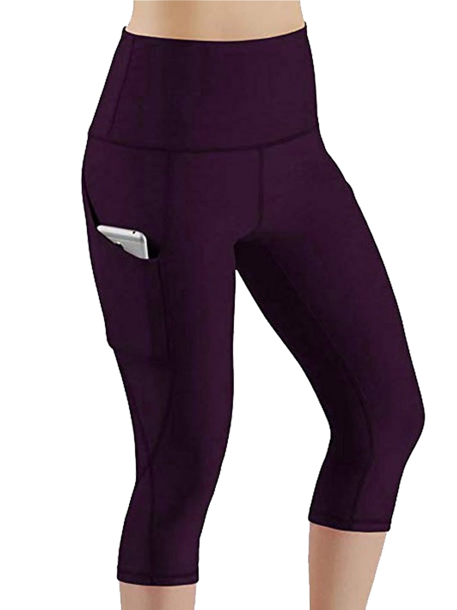 Women's Workout Yoga Pants High Waist Capris Pocket Cropped Leggings ...