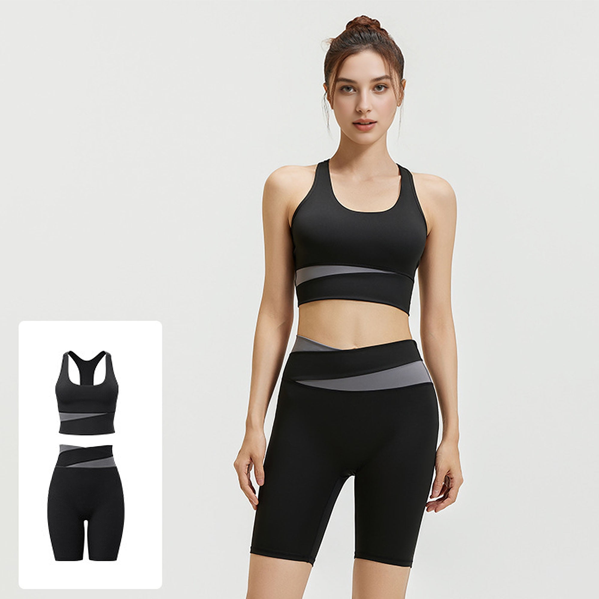 Women's Workout Outfits 2-Piece Sport Suits Seamless Yoga Leggings Tank Top + High Waisted ...