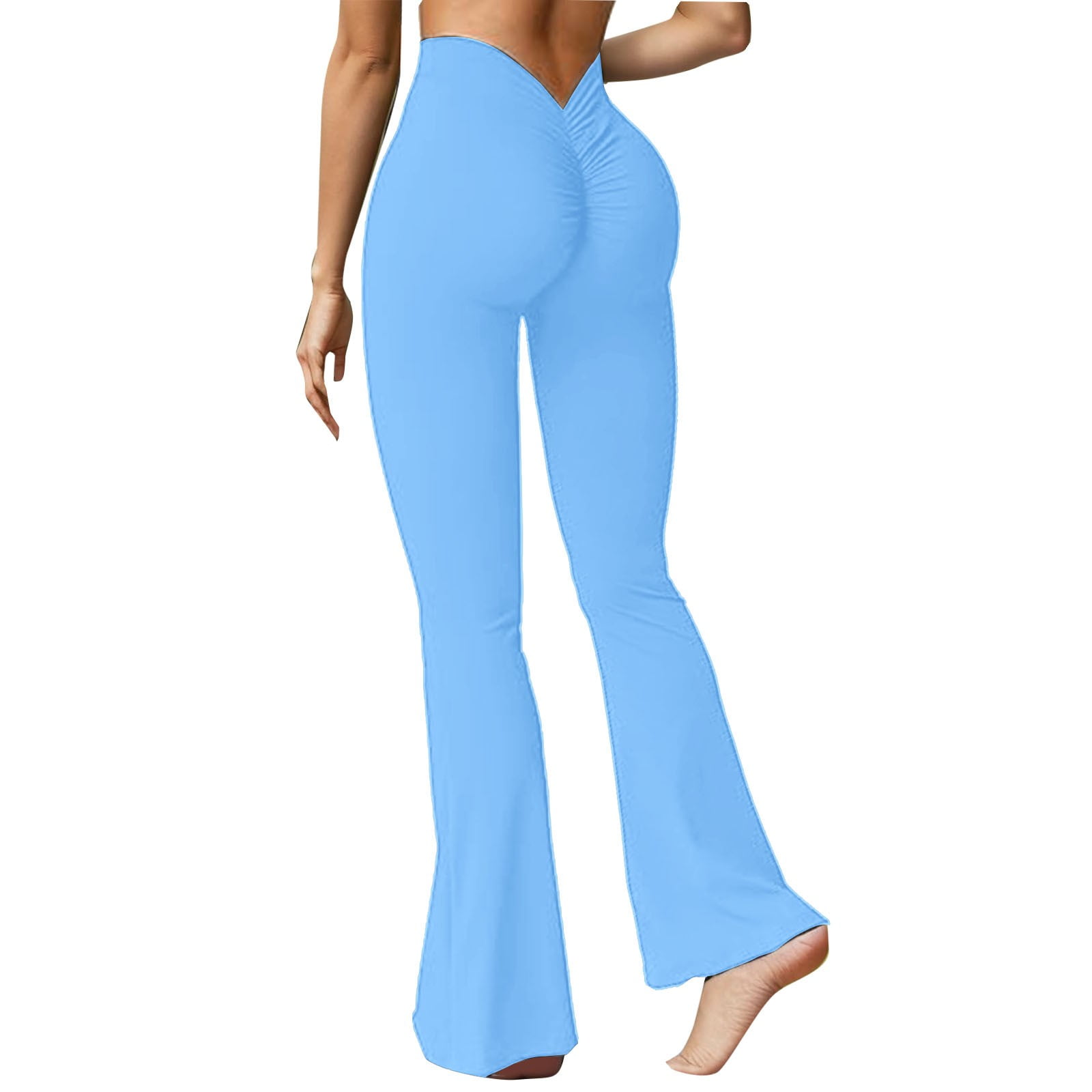 Women's Yoga Pants V Back Scrunch Butt Flare Leggings For Women Waist ...
