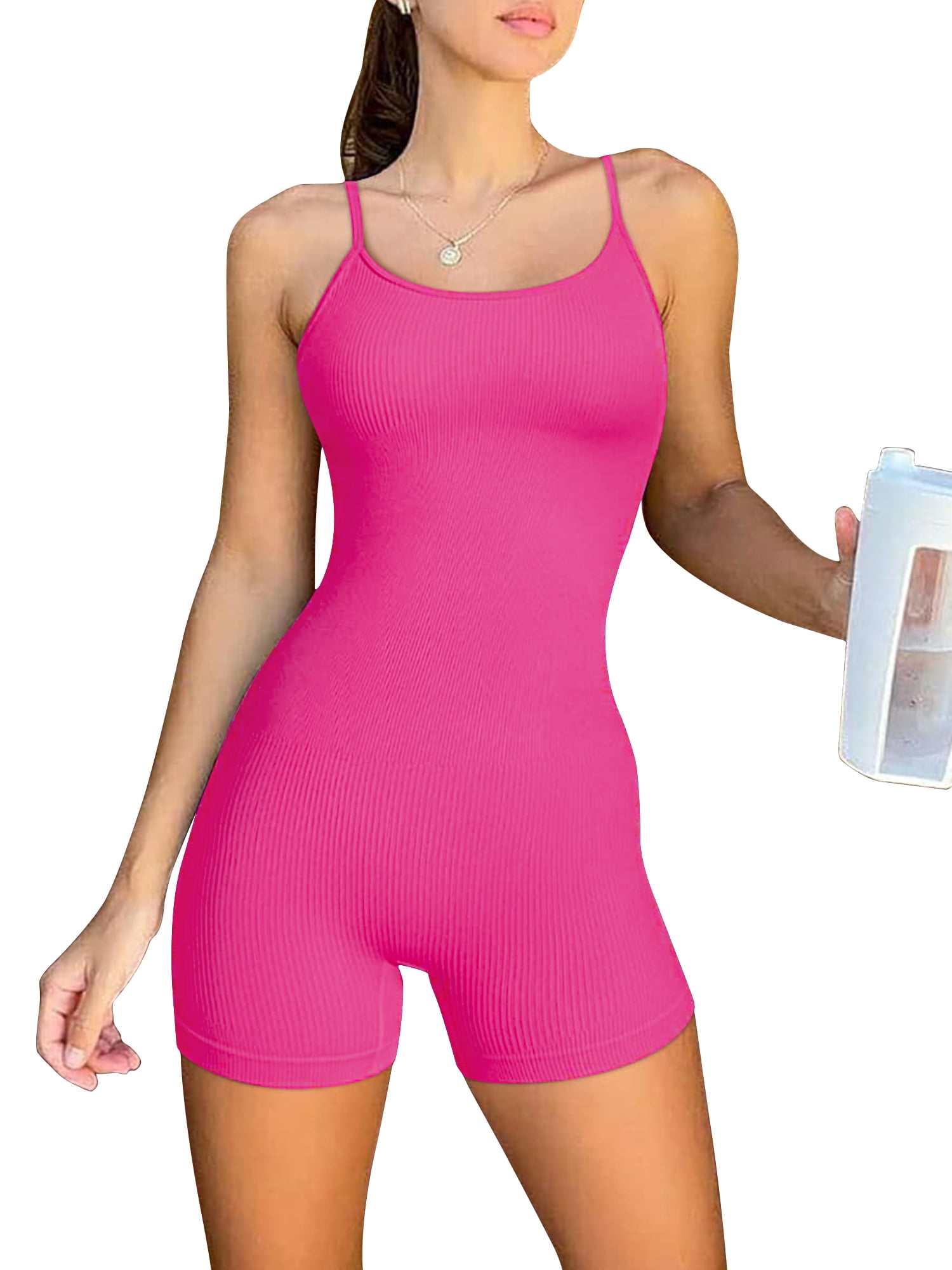 Womens Yoga Rompers Sexy One Piece Spaghetti Strap Tummy Control