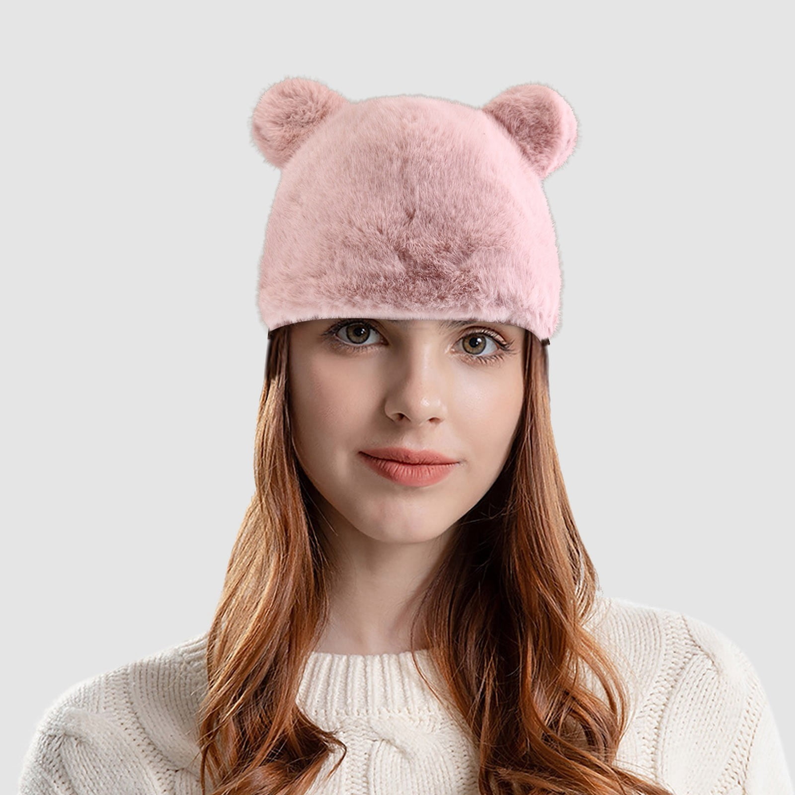 Women's Youthful Teddy Bear Ear Hat A Versatile And Cute Hat For Autumn And Winter Offering Ear ...