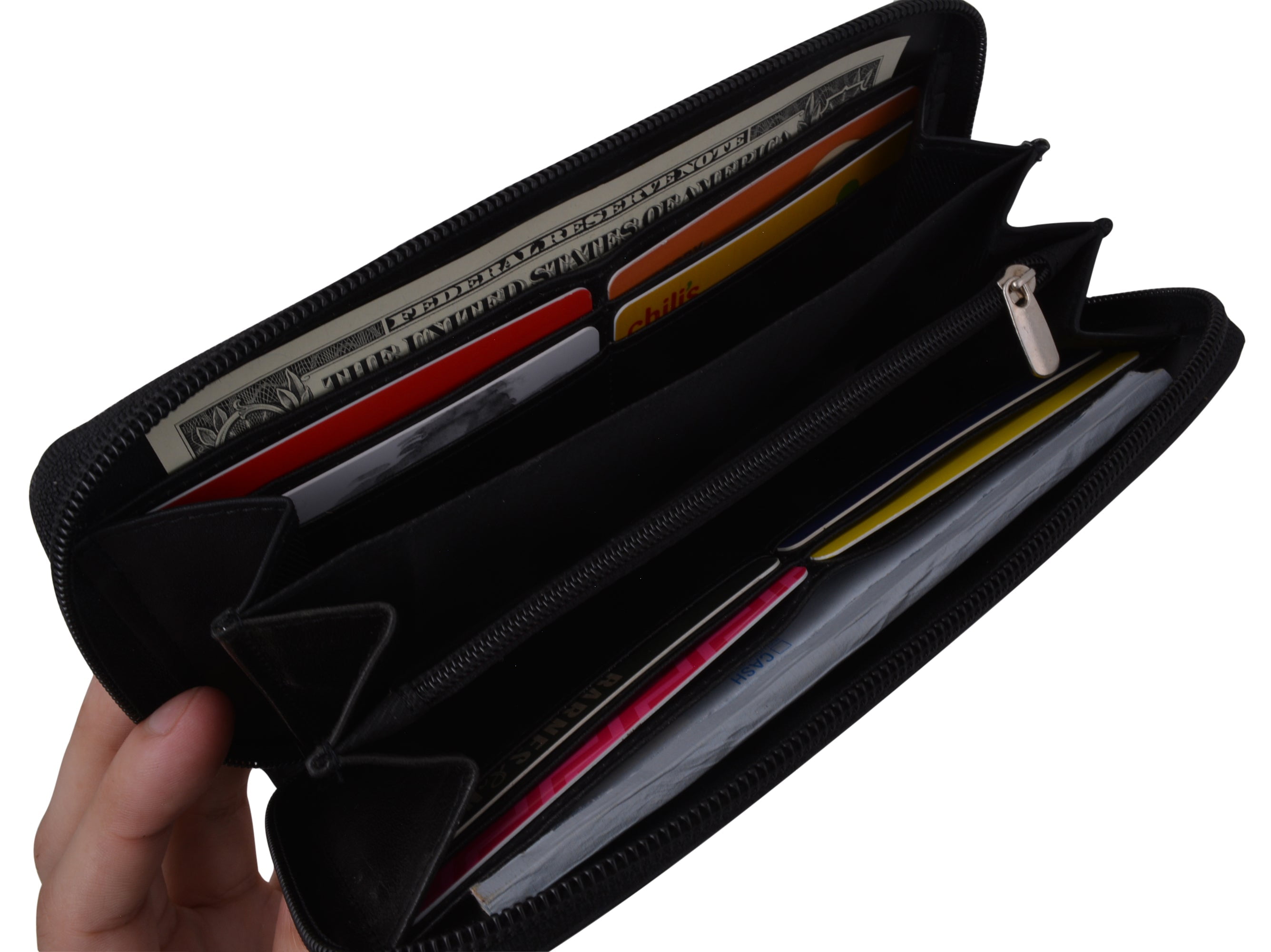 Women's Zip Around Wallet and Phone Clutch - Leather RFID Blocking with ...