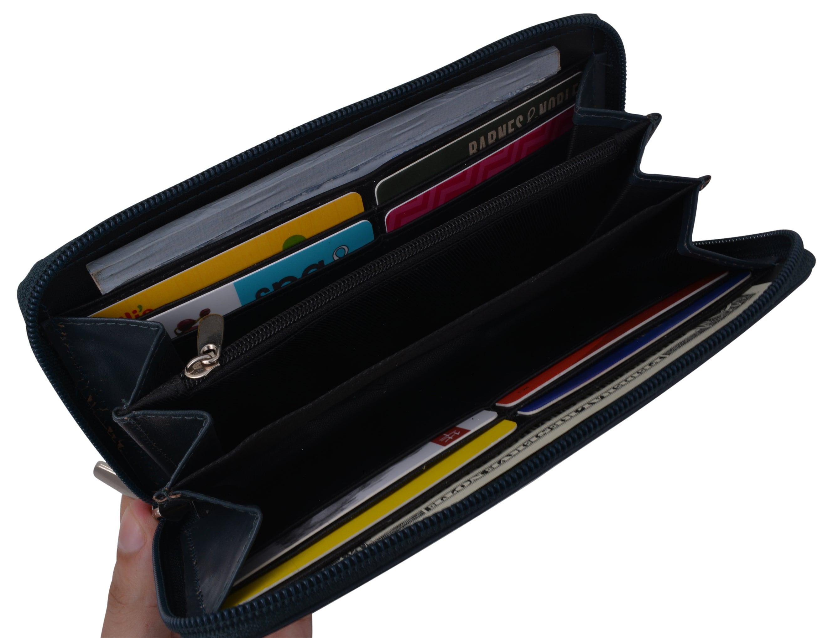 Women's Zip Around Wallet and Phone Clutch - Leather RFID Blocking with ...