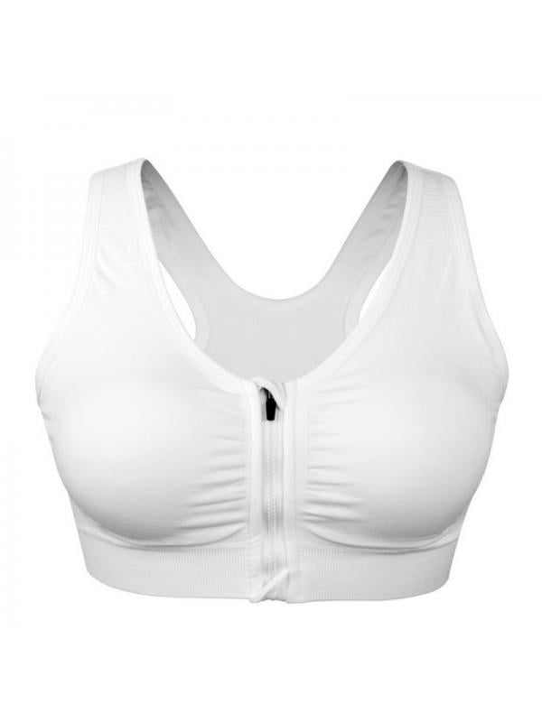 Women's Zip Front Closure Sports Bra Ultra-thin Large Bra Sports Bra ...
