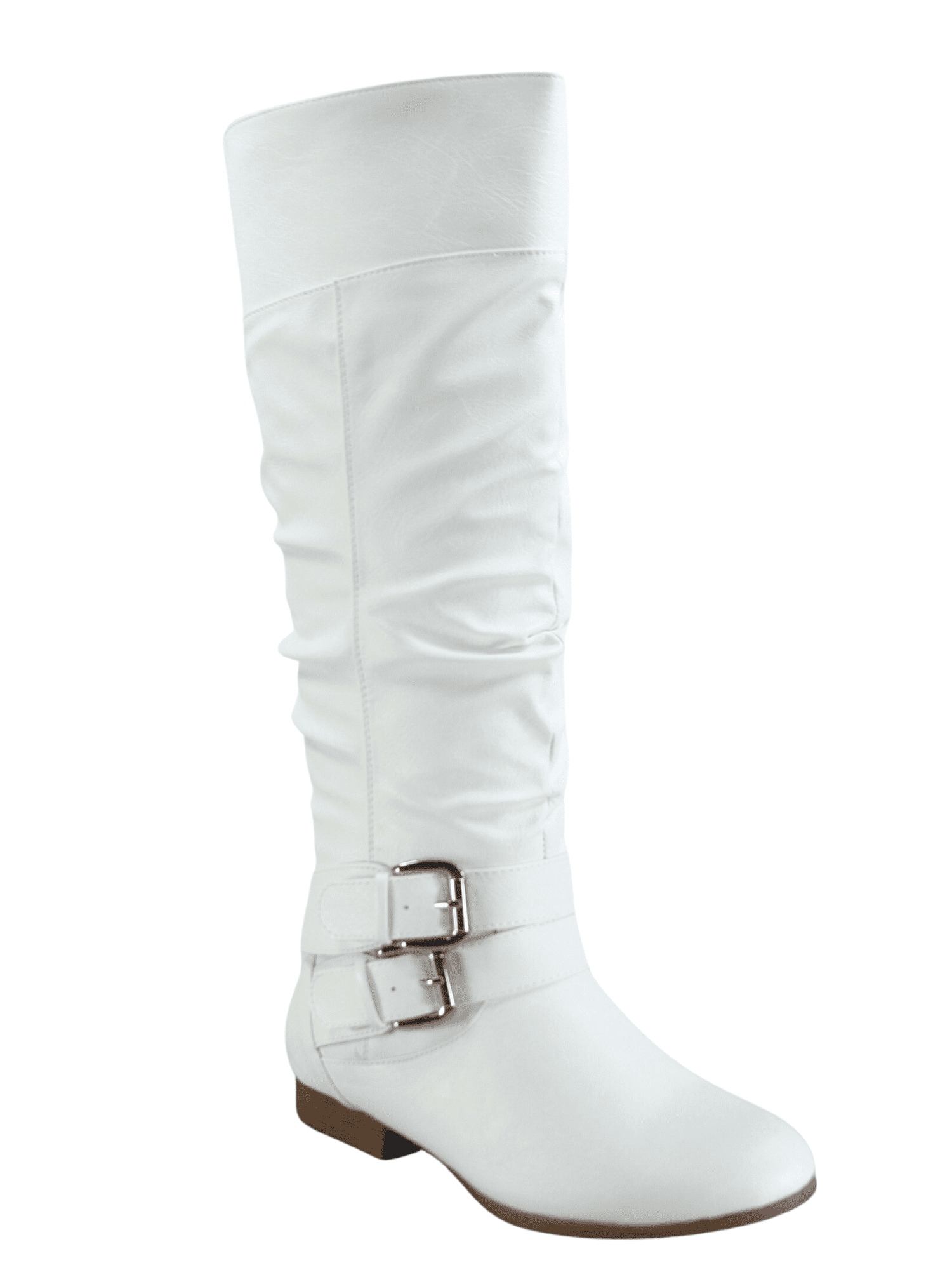 Women's Zipper Knee High Riding Boots Casual Flat Low Heel Winter Boots ...