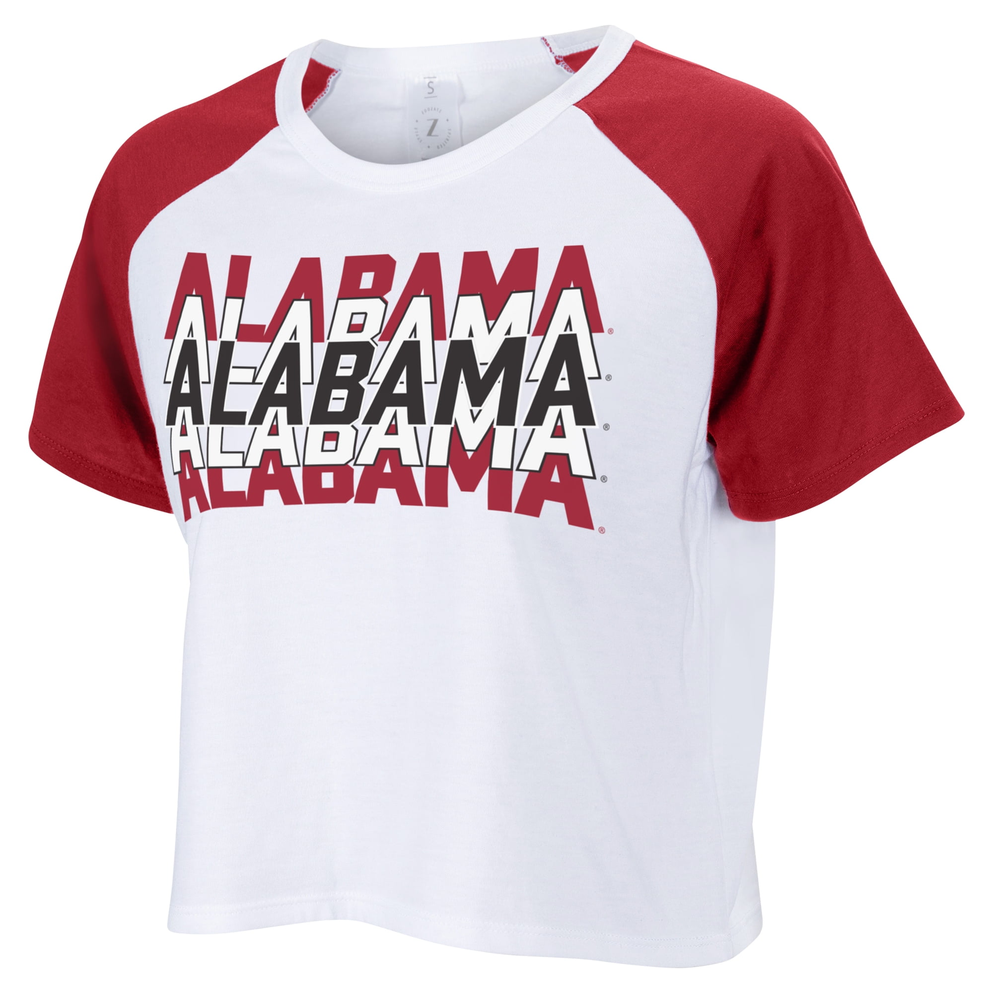 Women's ZooZatz White Alabama Crimson Tide Colorblock Repeat Raglan ...