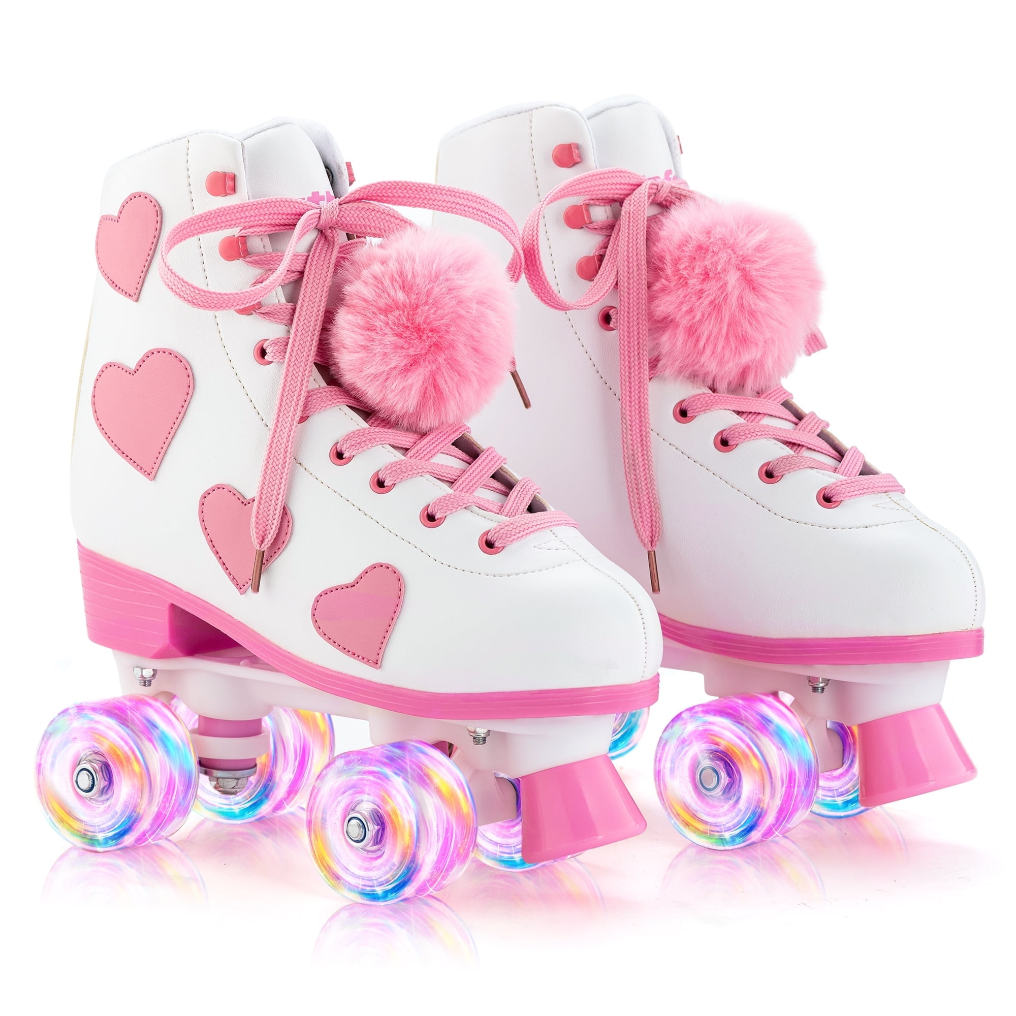 Women's and Girl's Classic Roller skates with Light up Wheels, High-top ...