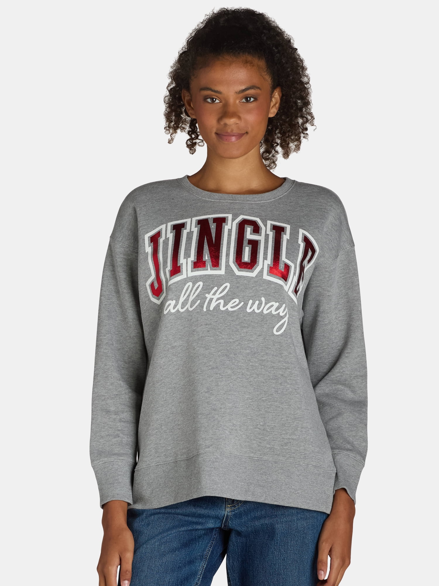 Holiday Time Women's Christmas Graphic Sweatshirt Pullover, S-XXXL ...
