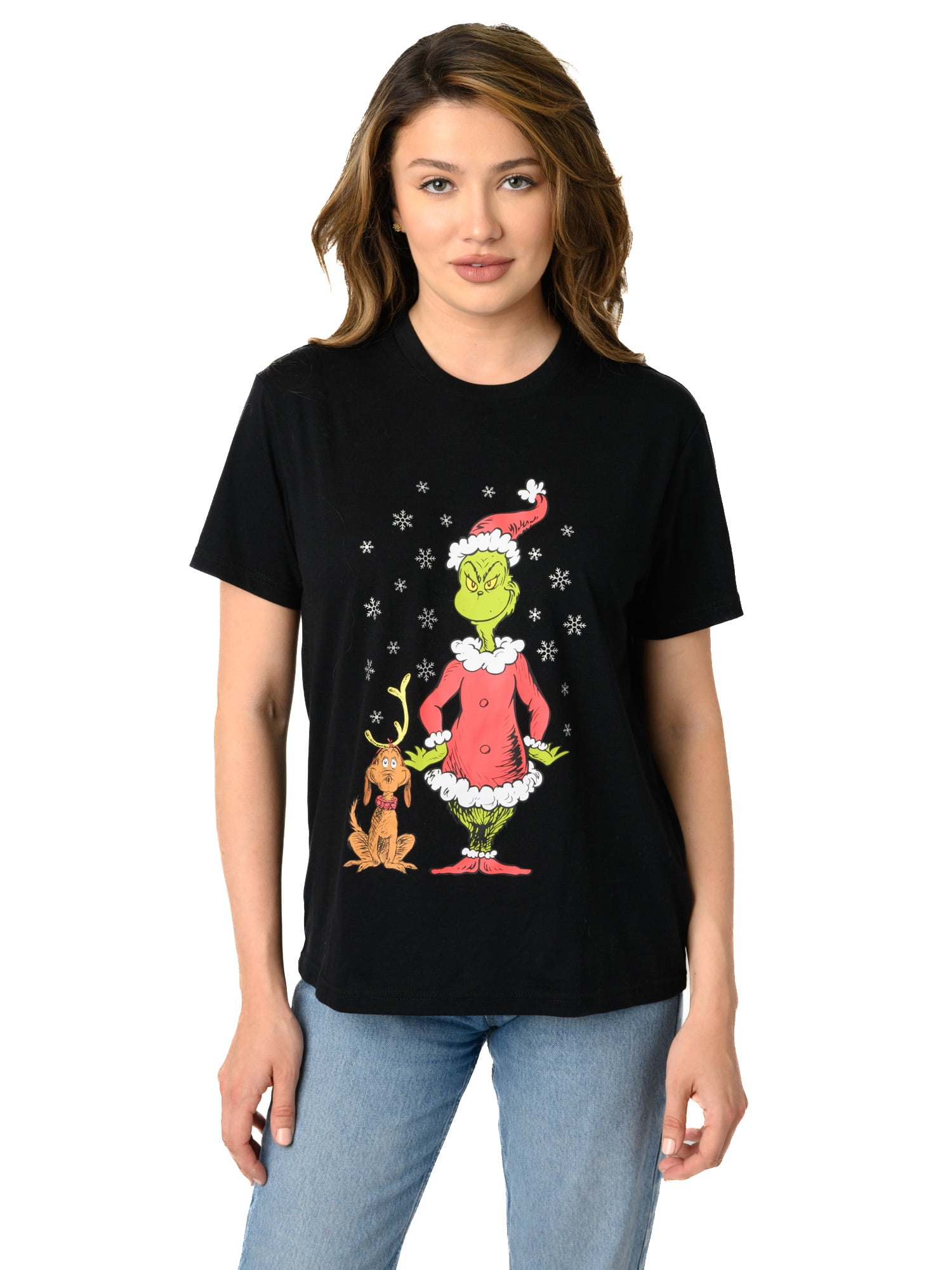 Women's and Women's Plus Dr. Seuss Grinch & Max T-Shirt Christmas ...