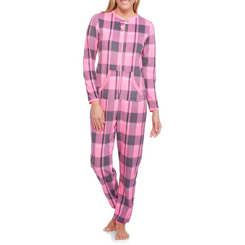 Women's and Women's Plus Microfleece Sleepwear Adult Onesie Union Suit ...