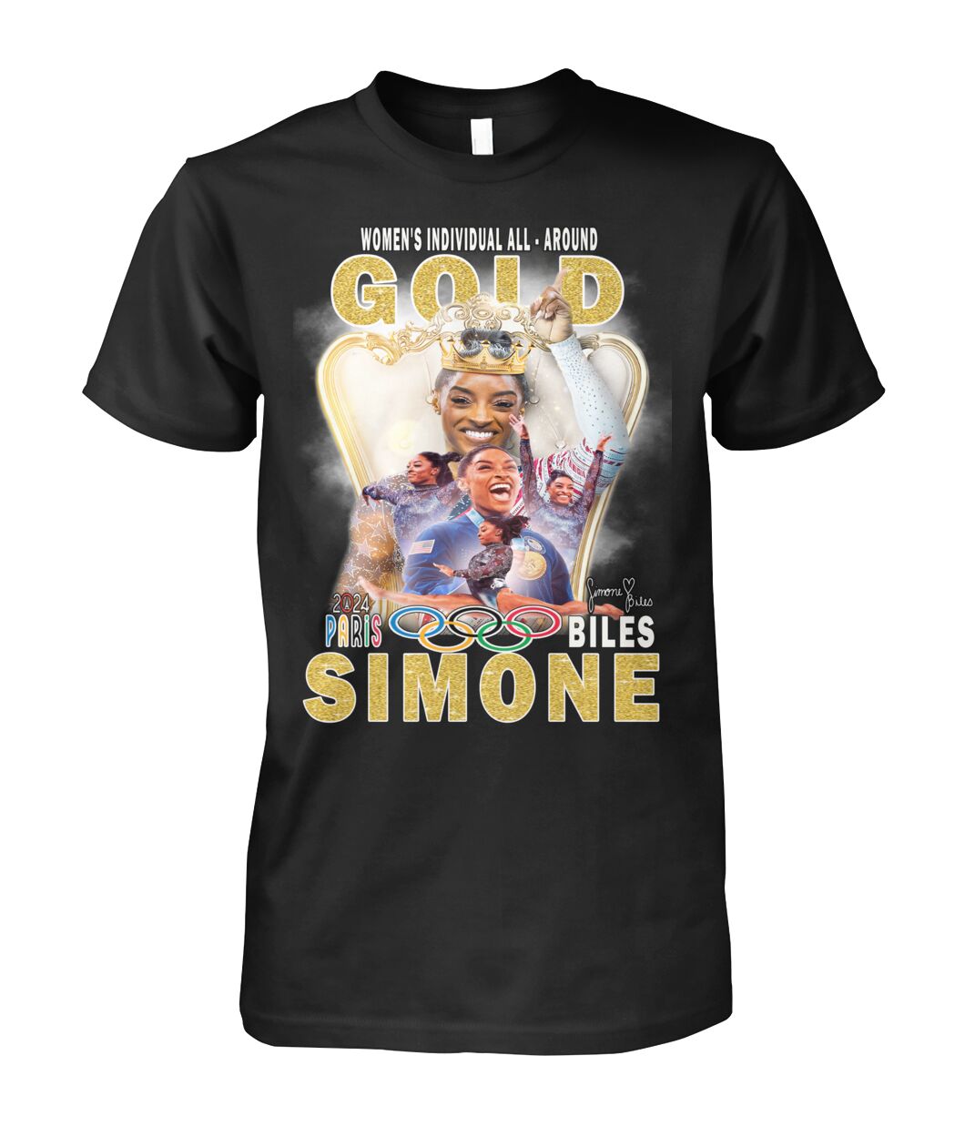 Women's individual all-aroud GOLD SIMONE BILES Paris 2024 Unisex Tshirt ...