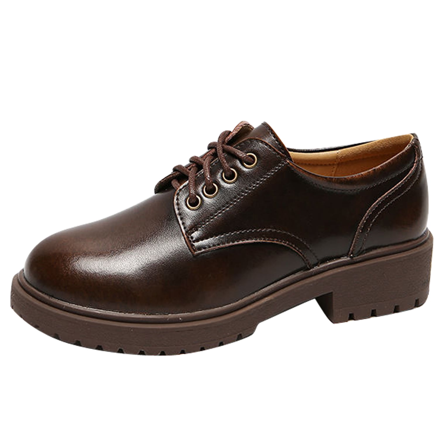 Women's Leather Oxford Dress Shoes for Office Waitress, Uniform Ladies ...