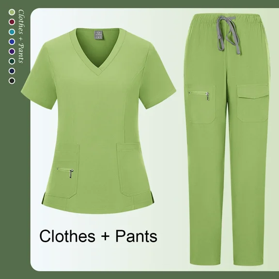 NATURAL UNIFORMS Comfortable Stretch Womens Scrub Set with 12 Pockets ...