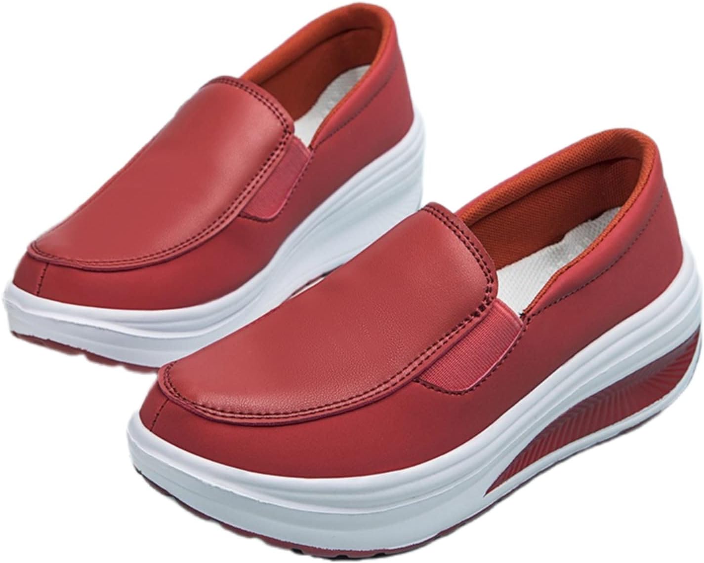 Women's rocking shoes White sneakers Nurse's shoes Platform platform ...
