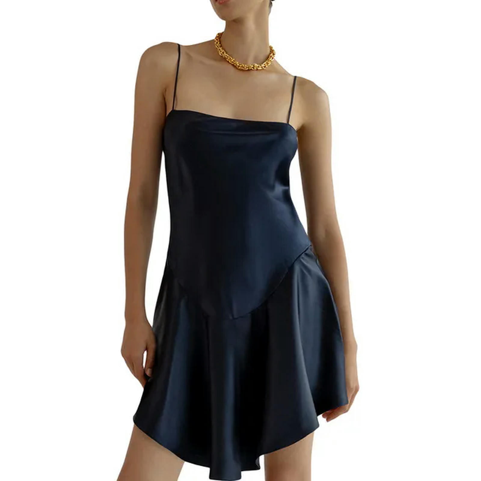 Women's short suspender dress late summer clothing solid color ...