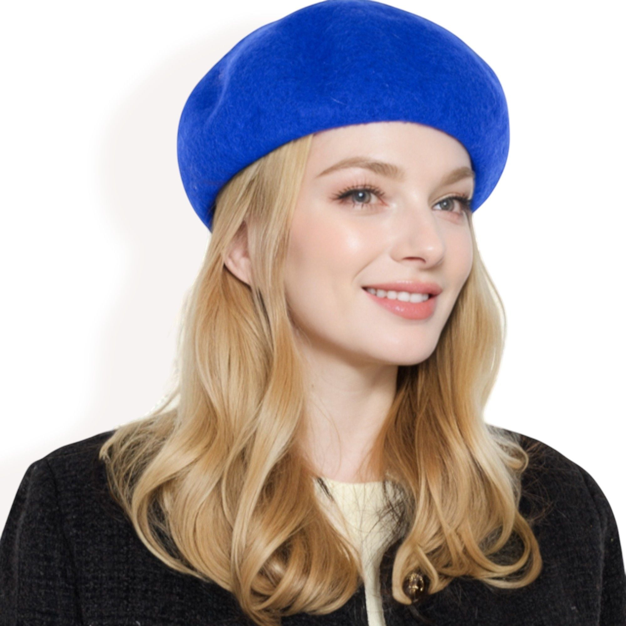 Women'sClassic Wool Beret Hat with Adjustable Inner Band and Timeless ...
