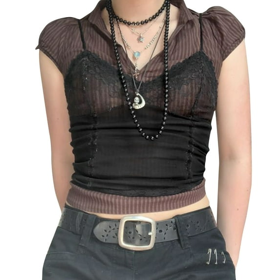 Women y2k Lace Cami Summer Aesthetic Grunge Fairy Core Clothes Punk ...