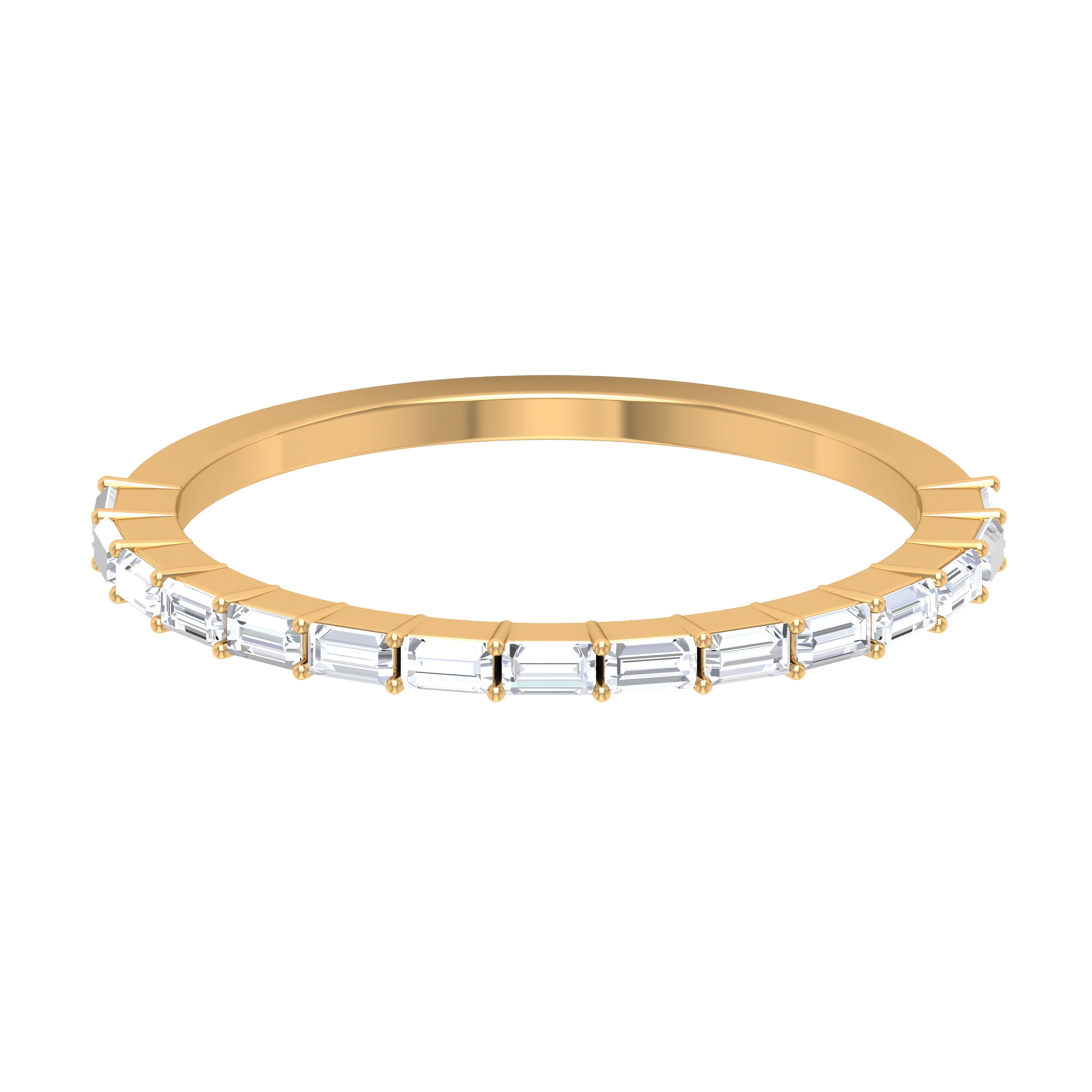 Womens 1/4 CT Diamond Half Eternity Ring, Baguette Diamond Ring in Gold ...